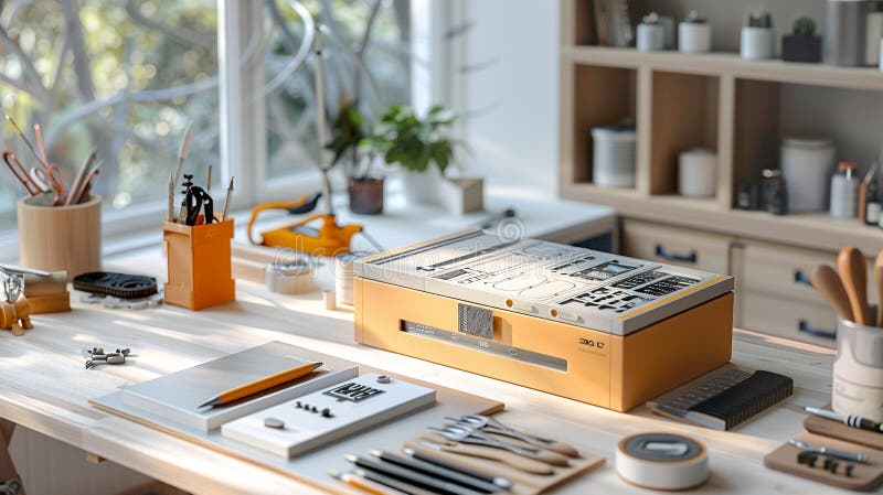 Creative Workspace Filled with Tools and Designs in a Sunlit Studio ...