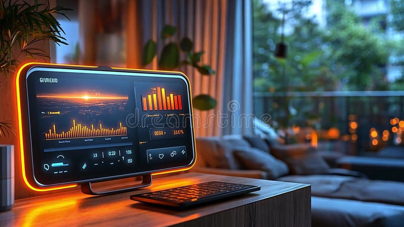 Creative Workspace with High-tech Display and Modern Decor in a Bright ...