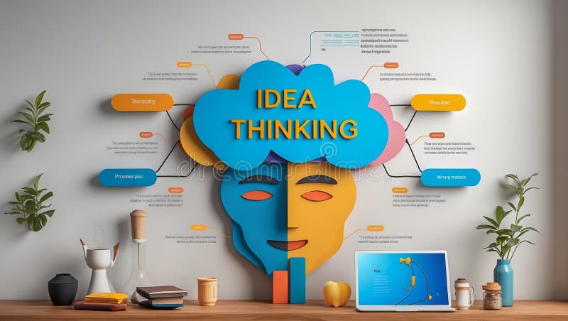 Creative Workspace with Mind Mapping Infographic Stock Illustration ...