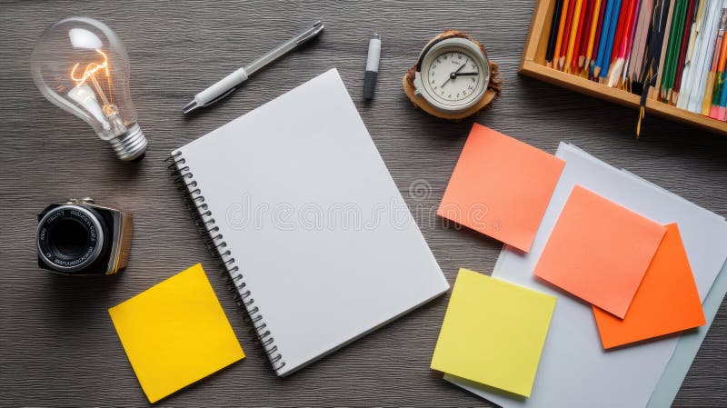 Creative Workspace with Planning Tools and Ideas for Financial Success ...