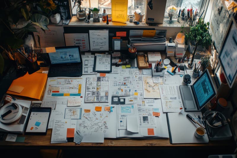 Creative Workspace Setup Home Office Design Process Cozy Environment ...