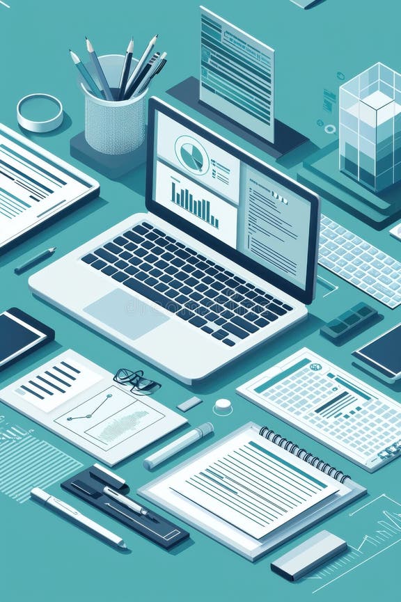 Creative Workspace Setup with Tools for Digital Analysis and ...