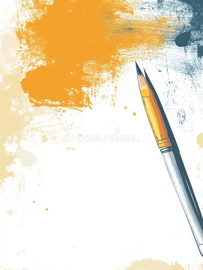 Creative Workspace Showcasing Empty Space for Text with a Vibrant Paint ...