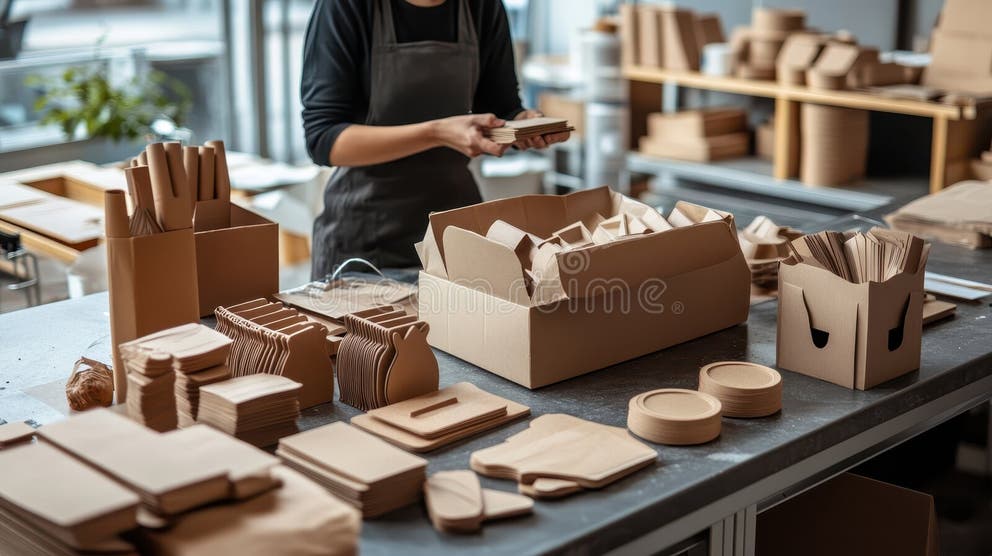 Innovative Packaging Solutions in Smart Design Lab Environment Stock ...