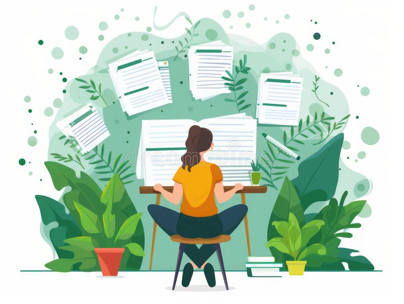 Creative Workspace Surrounded by Lush Greenery an Inspirational ...