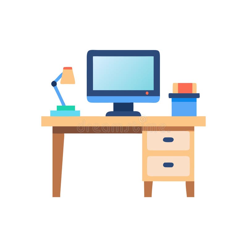 Creative Workstation Desk Icon for Design Stock Vector - Illustration ...