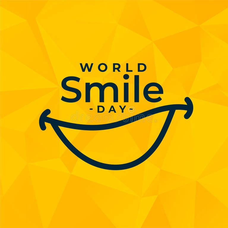 Creative World Smile Day Greeting Card with Low Poly Backdrop Design ...