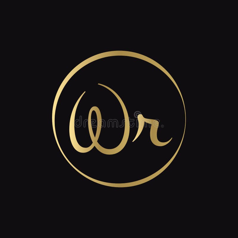Creative WR Letter Logo Design Vector Template. Abstract Script Letter ...