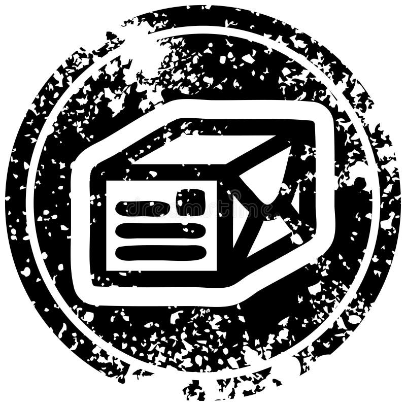 A Creative Wrapped Parcel Distressed Icon Stock Vector - Illustration ...