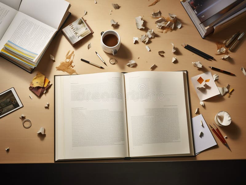 Creative Writer S Desk with Coffee and Notes. Generative AI Stock ...