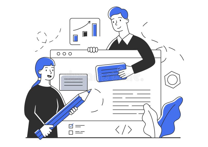 Simple Drawing Girl Writing Stock Illustrations – 198 Simple Drawing ...