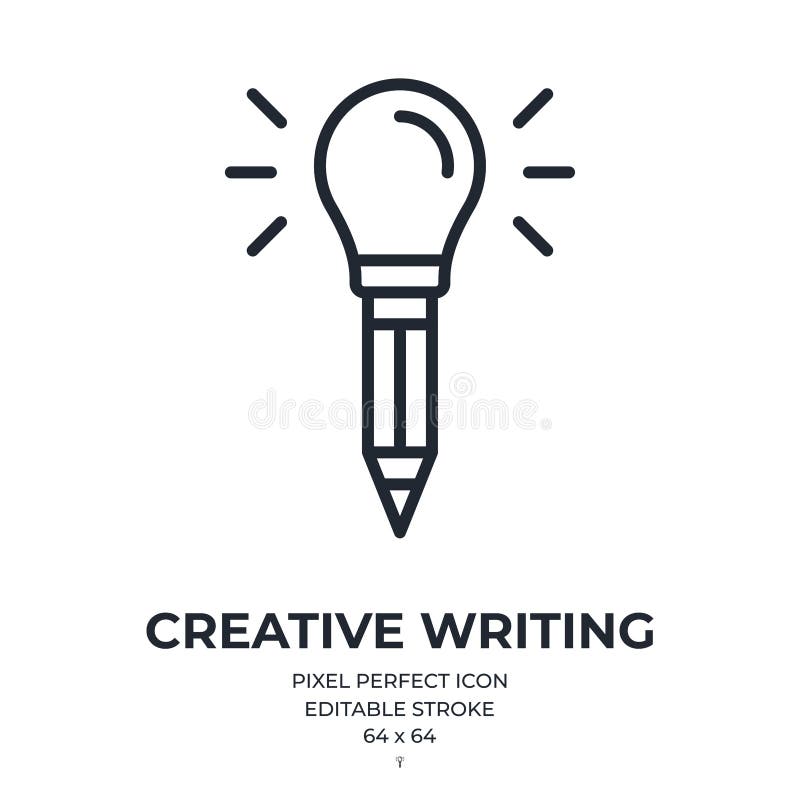 Creative Writing or Graphic Design Concept Editable Stroke Outline Icon ...