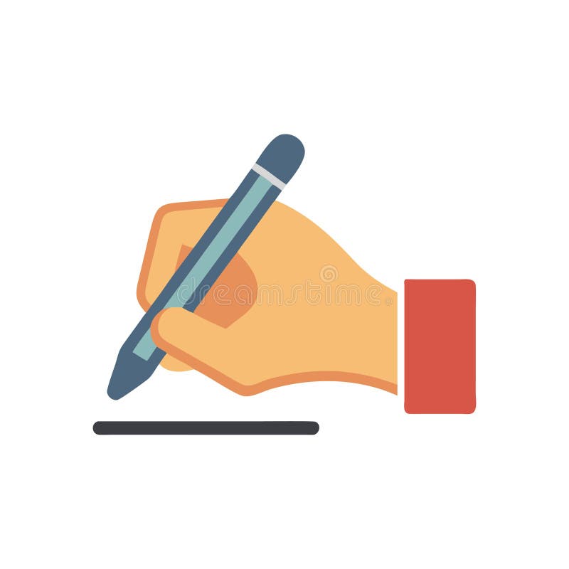 Creative Writing Hand Icon for Learning Stock Illustration ...