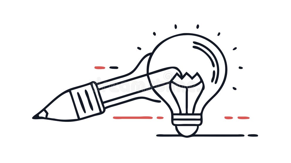 Creative Writing Idea, Inspiration Thought Process, Vector Design ...