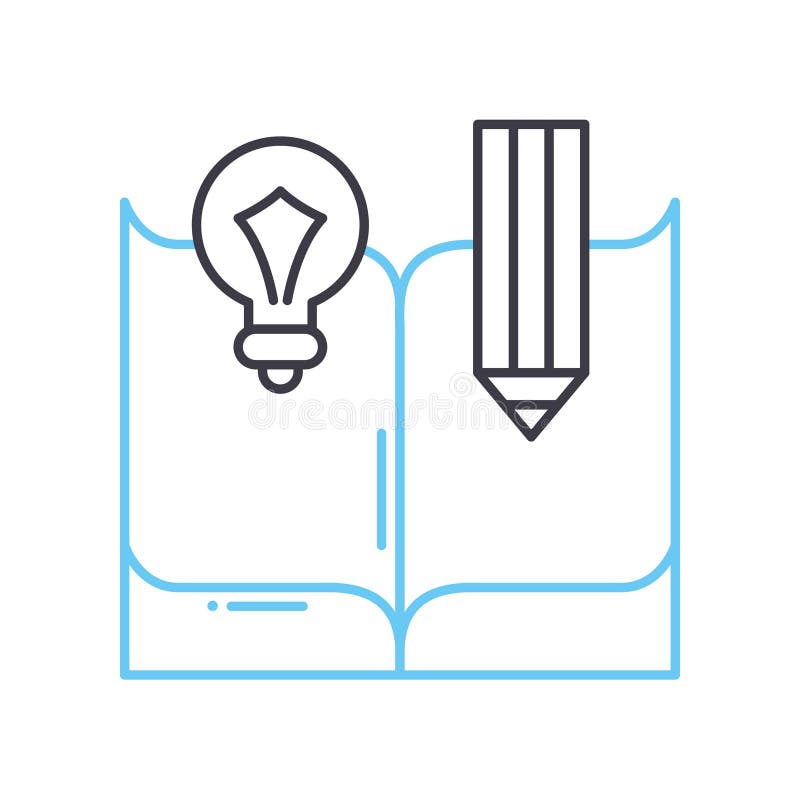 Creative Writing Line Icon, Outline Symbol, Vector Illustration ...