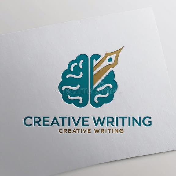 Creative Writing Logo with Brain and Quill Design Template Stock ...