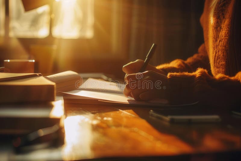 Creative Writing Process. Writer Editing a Manuscript Concept Stock ...