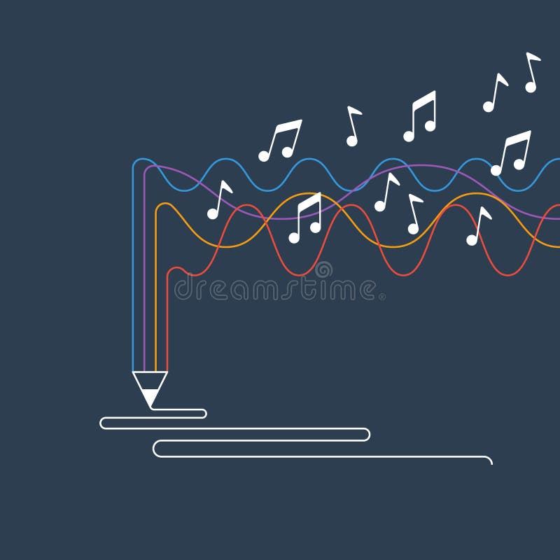 Creative Writing and Storytelling, Music Creation Concept Stock Vector ...