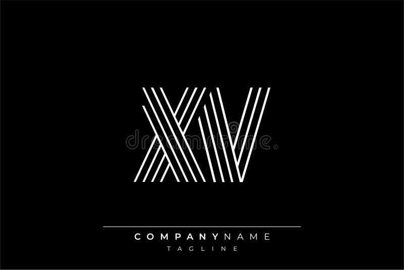 Creative XV Lines Letter Logo Design Stock Vector - Illustration of ...