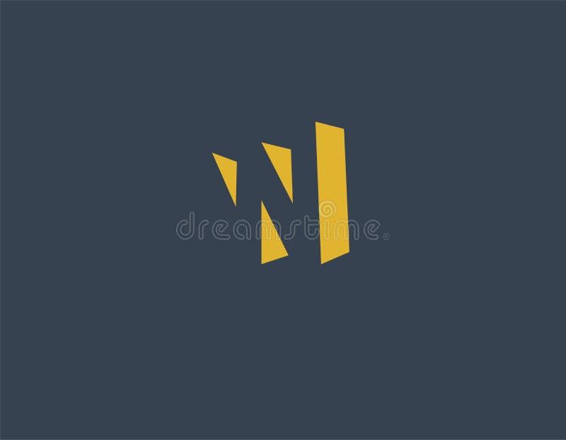 Yellow Logo Silhouette 3d Letters W Typography for Company Stock Vector ...