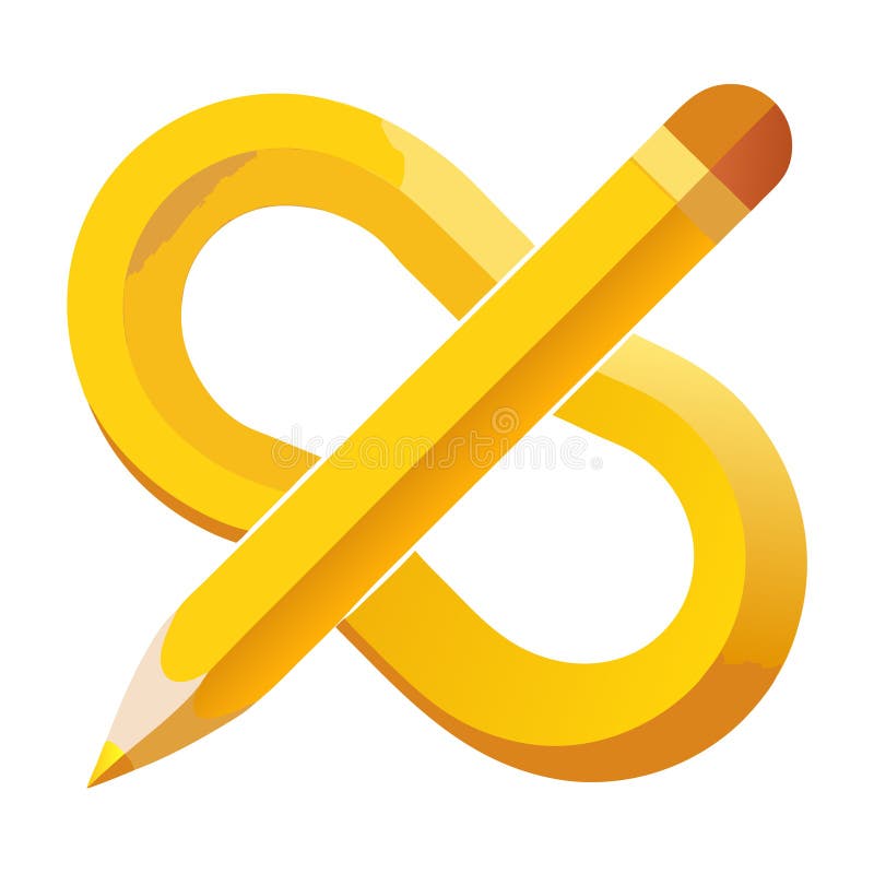 Creative Loop Pencil Vector Illustration for Design, Education and Art ...