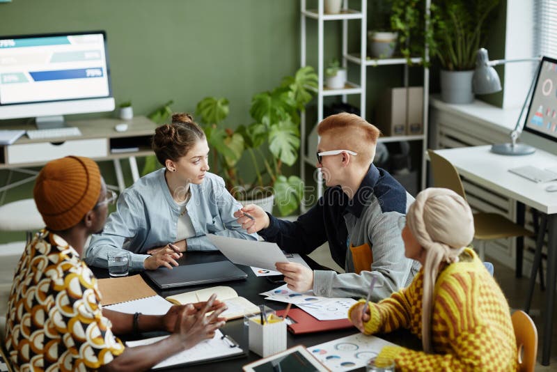 Creative Young Team in Business Meeting Stock Image - Image of young ...