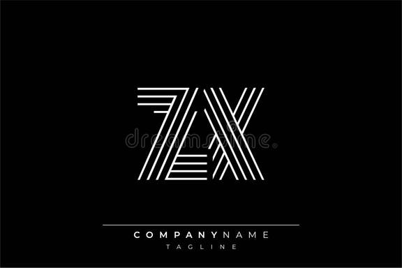 Creative ZX Lines Letter Logo Design Stock Illustration - Illustration ...