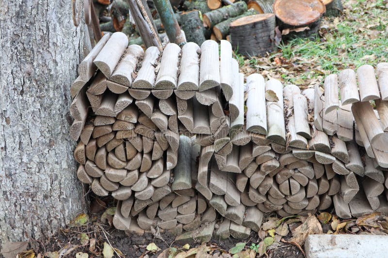 Artfully Stacked Firewood with a Unique and Intriguing Arrangement that ...