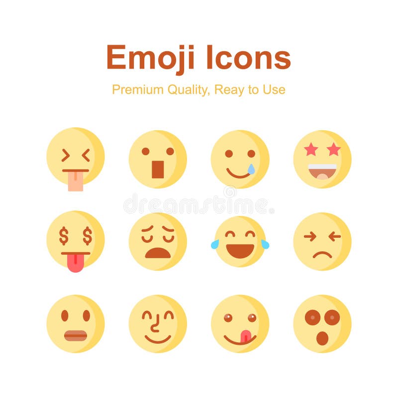 Creatively Crafted Emoji Icons, Cute Expressions Vector Set Stock ...