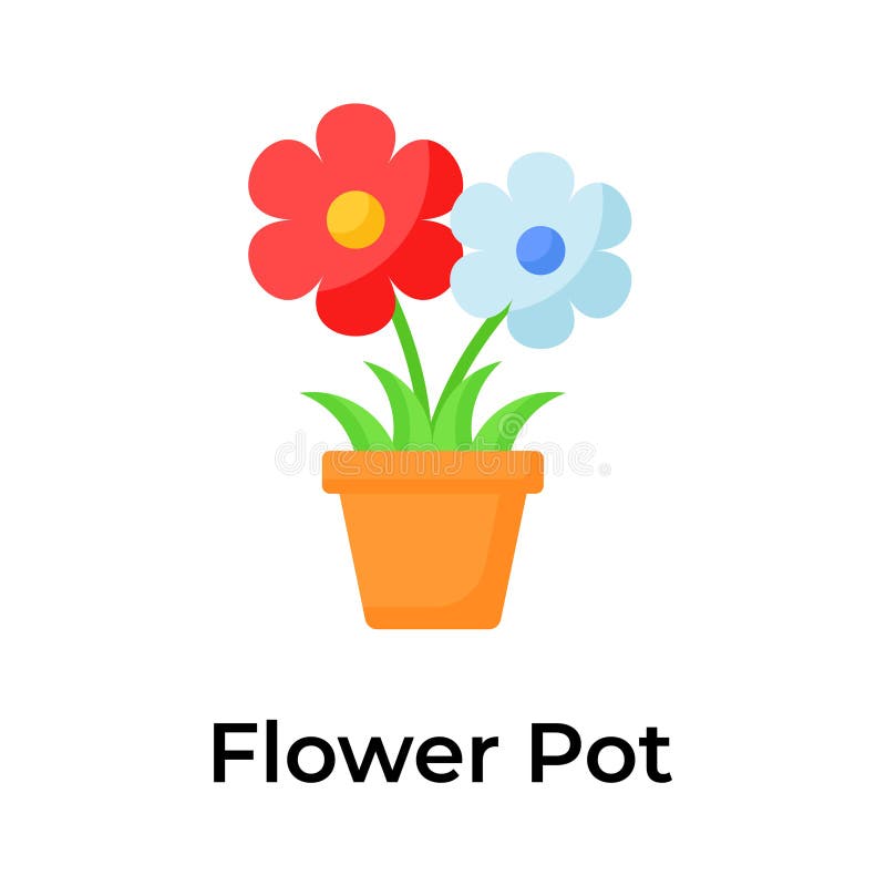 Creatively Crafted Flowers Pot in Trendy Style, Unique Style Vector ...