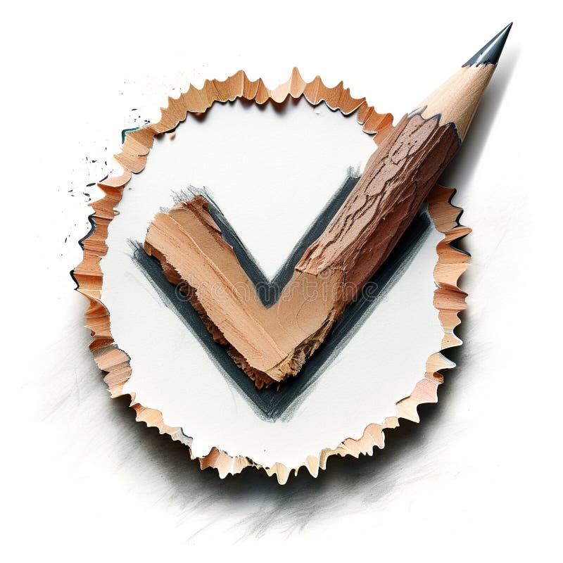 A Creatively Crafted Pencil Emerging from a Hand-drawn Checkmark on ...