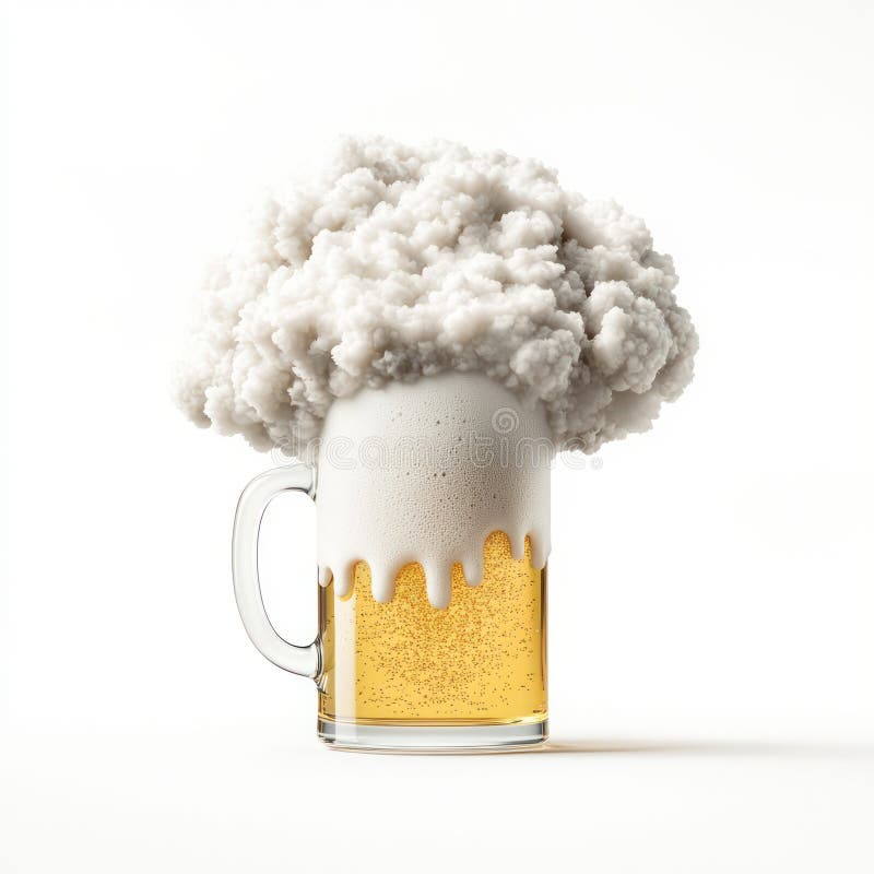 Cloudy Beer Overflow stock illustration. Illustration of clear - 367245909