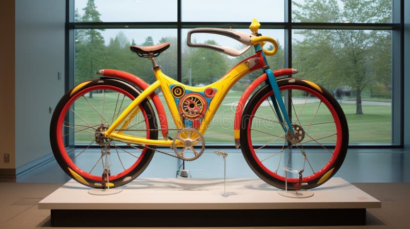 A Creatively Designed Bike with an Unconventional and Amusing Frame, Parked in a Modern Art ...