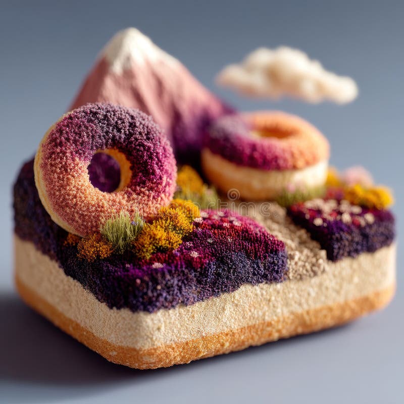 A Creatively Designed Cake Imitating a Landscape with Layers ...