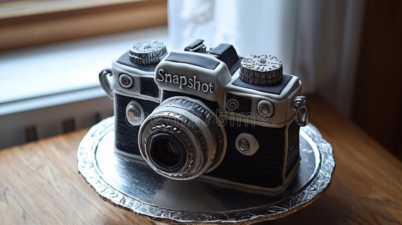 Camera-shaped Cake with Intricate Design Details Stock Image - Image of ...