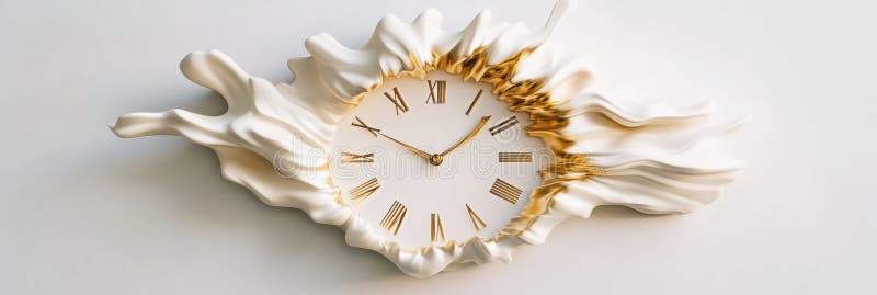 A Creatively Designed Clock Features Melting Hands, Illustrating the ...