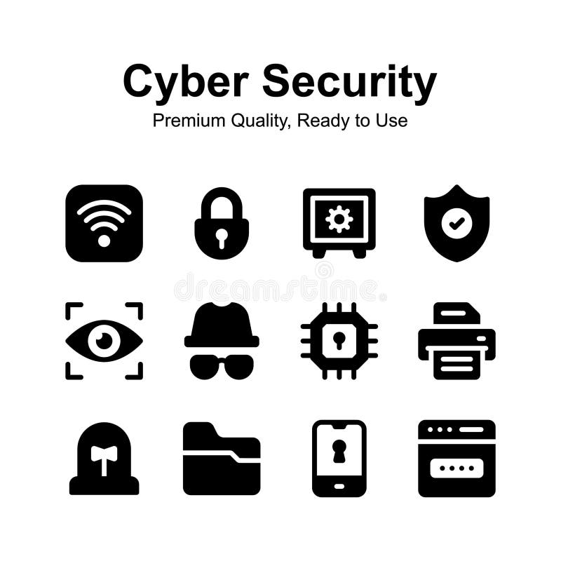 Security Siren, Protection and Security Vector Icons Set Cyber Computer ...