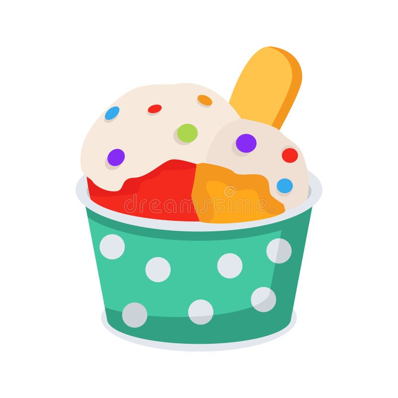 Creatively Designed 3d Style Icon of Gelato Serving Stock Illustration ...
