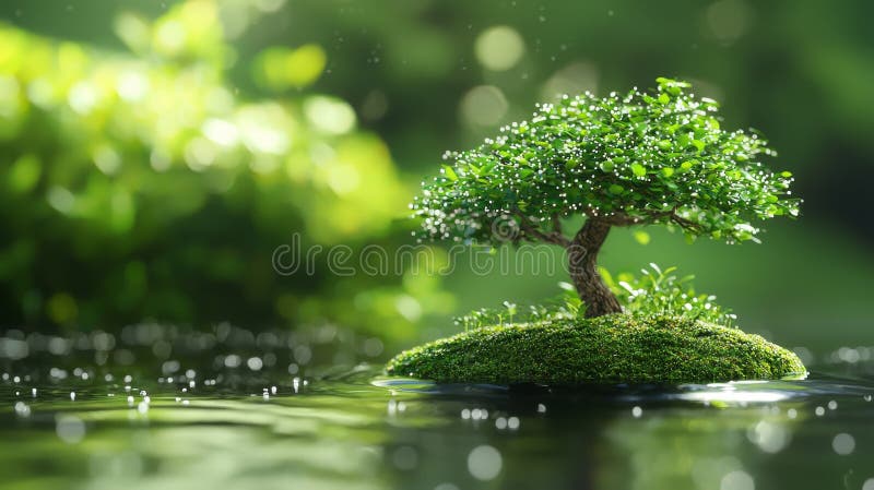 A Creatively Designed Green Pin with a Tree Symbol, Positioned on a ...