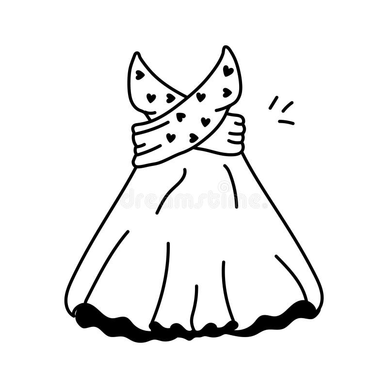 Creatively Designed Hand Drawn Icon of Party Dress Stock Vector ...