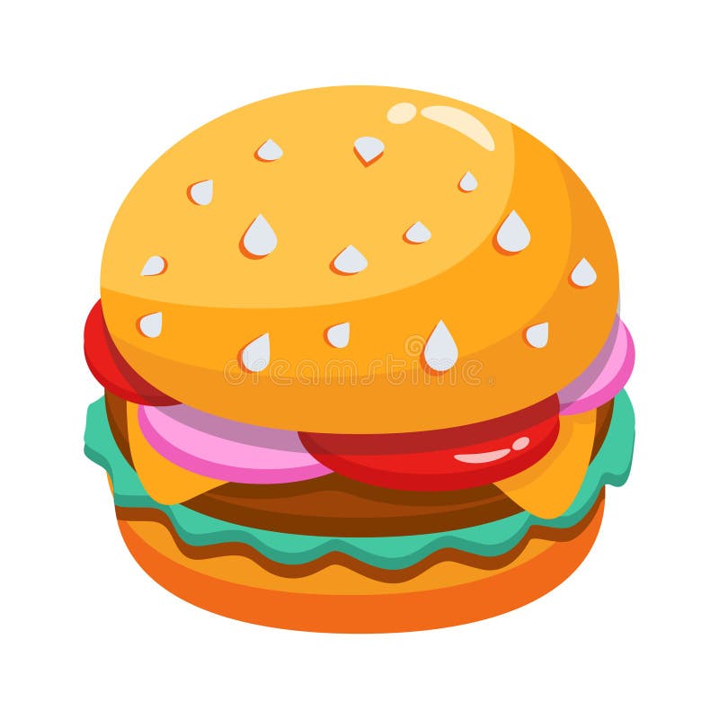 Creatively Designed Icon of Burger in 3d Style Stock Illustration ...