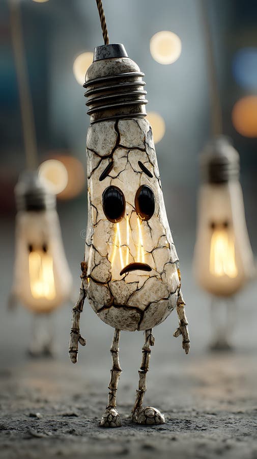 A Creatively Designed Light Bulb with Human-like Features, Including ...