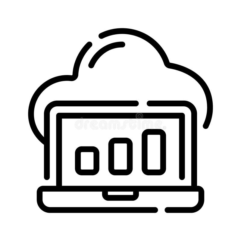 Creatively Designed Outline Style Icon of Business Cloud Stock ...