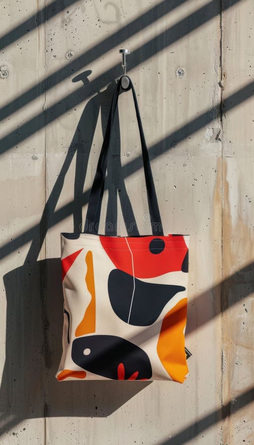 Abstract Tote Bag Design with Bold Colors and Modern Typography for ...