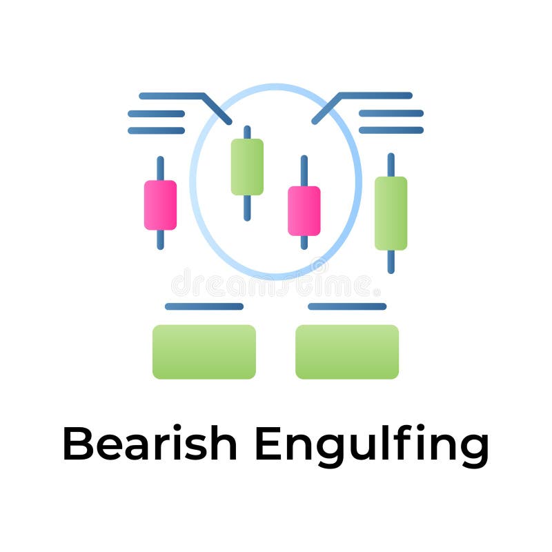 Creatively Designed Unique Stock Market Related Icon, Bearish Engulfing ...