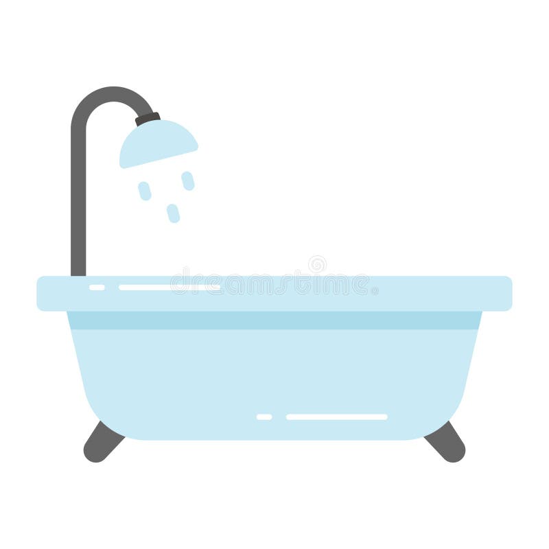 Creatively Designed Vector of Bathtub, Bathroom Interior Icon Stock ...
