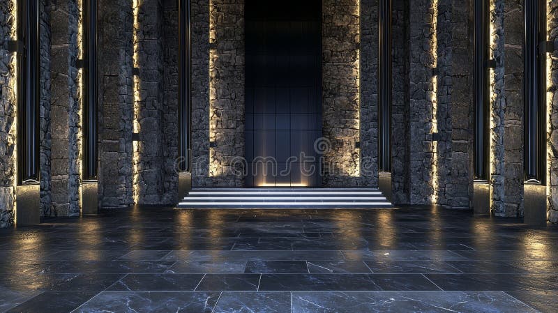 A Creatively Designed Wall Made of Concrete Columns Outside, Showcasing ...