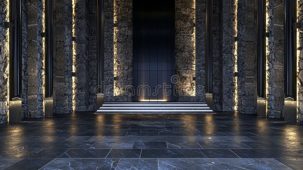 A Creatively Designed Wall Made of Concrete Columns Outside, Showcasing Depth of Field. Stock ...