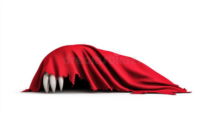 Creatively Draped Red Cloth Over Claws Isolated on White Background ...