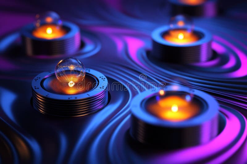 Creatively Illuminated Spheres on a Textured Surface in a Vibrant Color ...